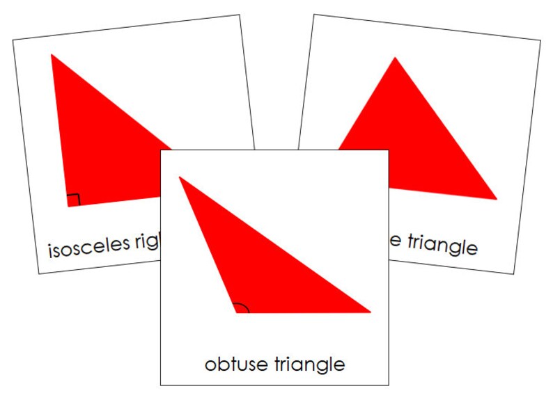 Types of Triangles Nomenclature 3-part Cards Geometry - Etsy