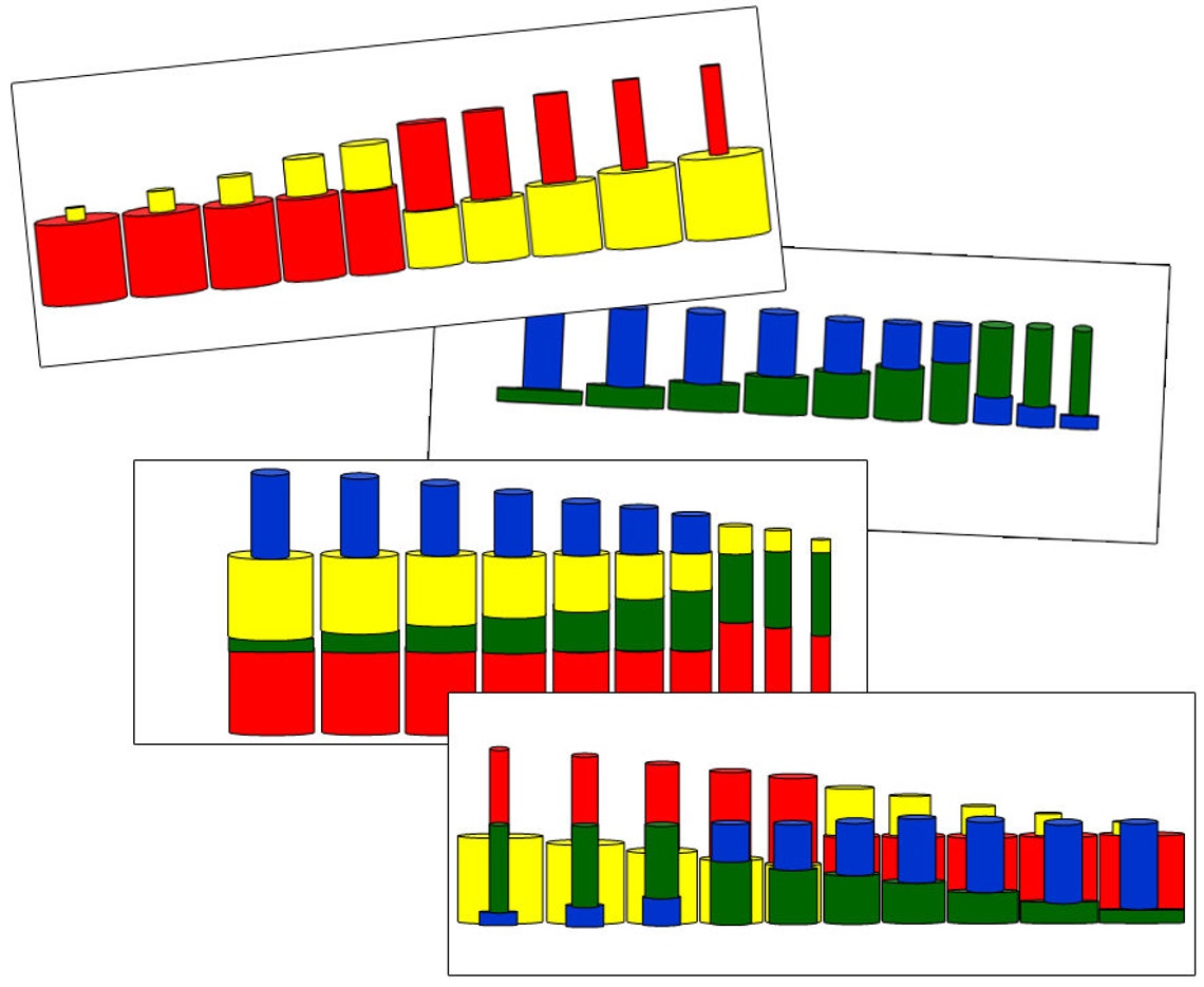Montessori Knobless Cylinders Pattern Cards Bundle - Sensorial ...