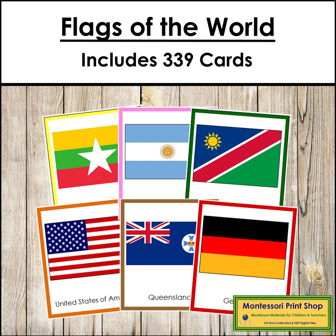 Flags of the World Bundle (color-coded) - Geography - Printable ...
