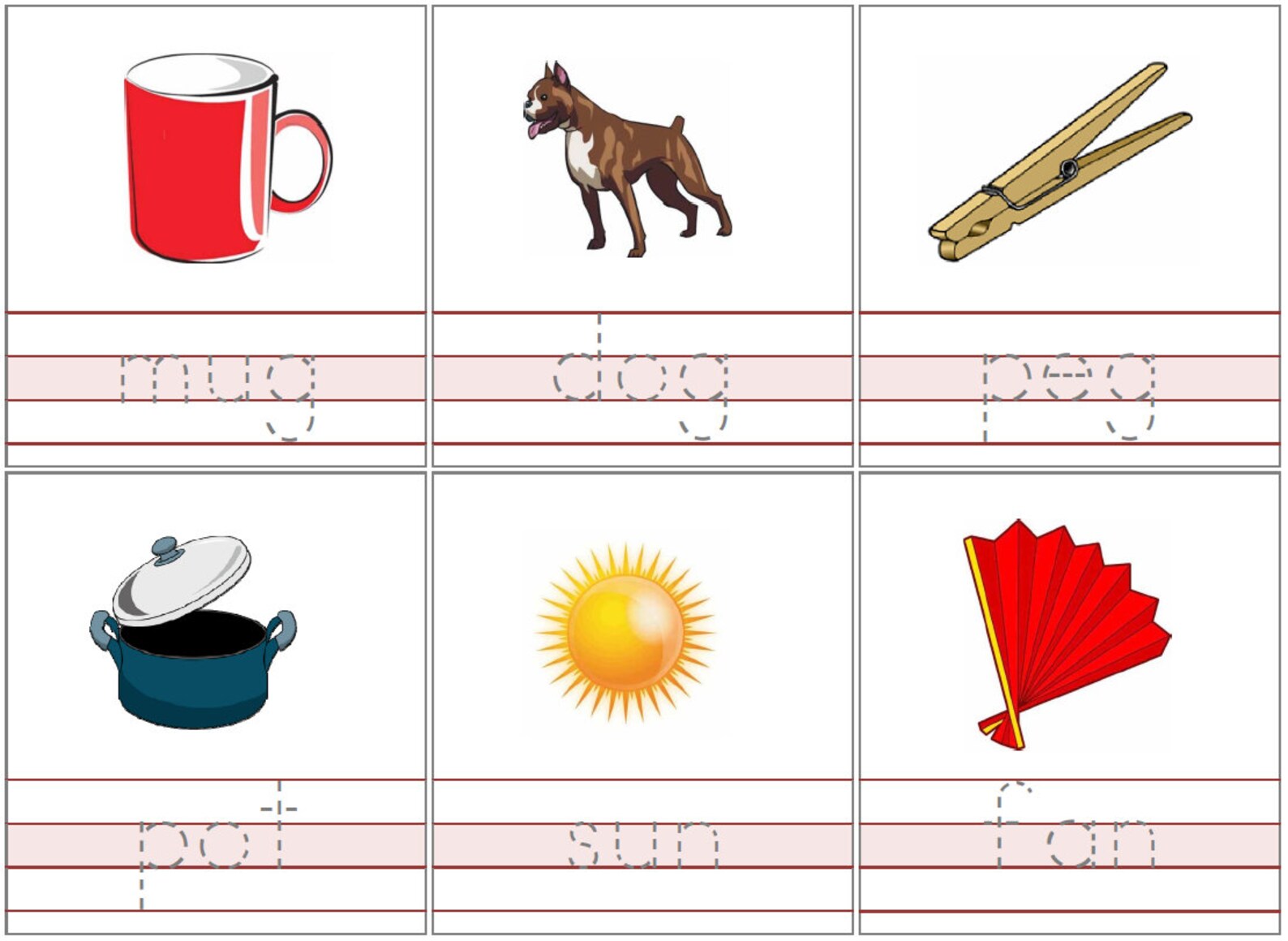 Phonetic Words Write & Wipe Set 1 Phonics Language | Etsy