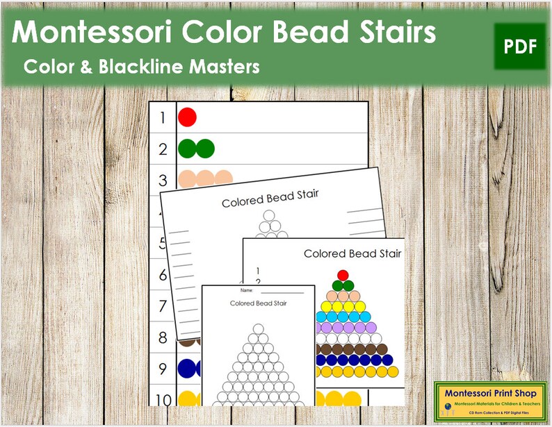 Montessori Color Bead Stair Control Chart & Masters - Etsy Canada