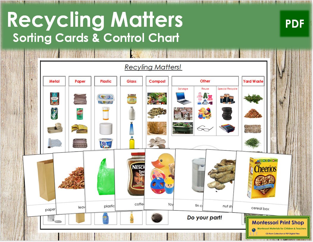 Recycling Matters Sorting Cards & Control Chart Printable - Etsy