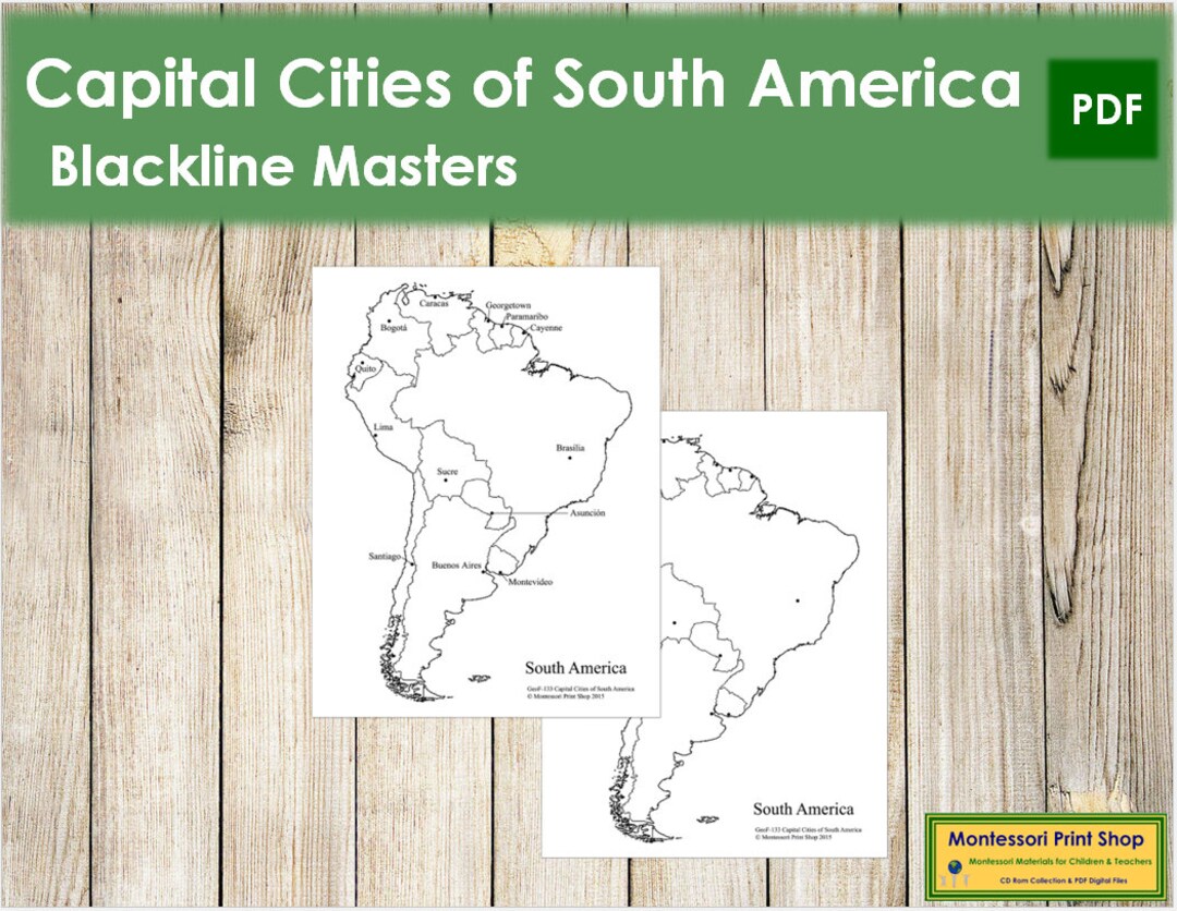 Capital Cities of South America Map & Master Montessori - Etsy