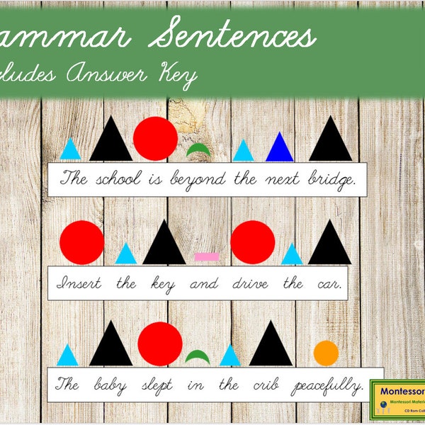 Montessori Parts of Speech - Etsy