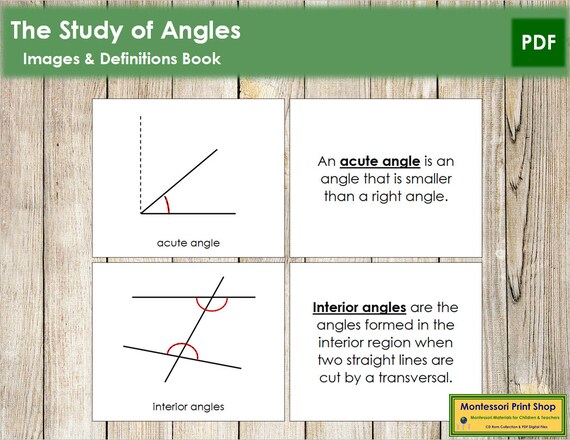 The Study of Angles Nomenclature Book Geometry Printable | Etsy