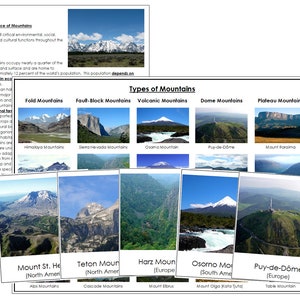 Types of Mountains Information, Sorting Cards & Control Chart ...