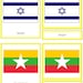 Flags of Asia (color-coded) - Montessori Continent Cards - Geography ...