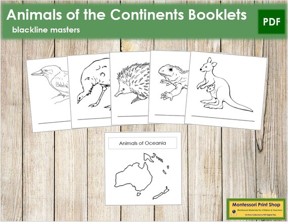 Animals of the Continents Booklets blackline Masters - Etsy