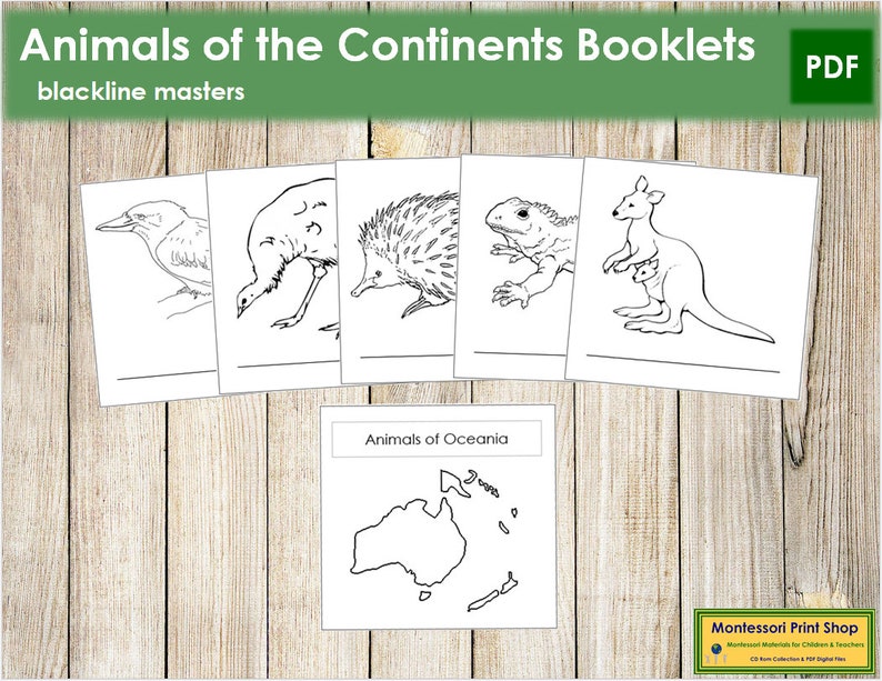 Animals of the Continents Booklets blackline Masters - Etsy