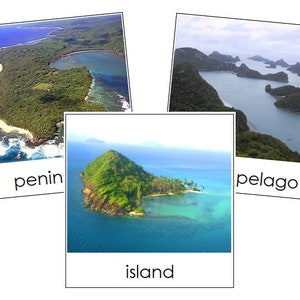 Montessori Land & Water Forms 3-part Photo Cards - Geography (digital ...