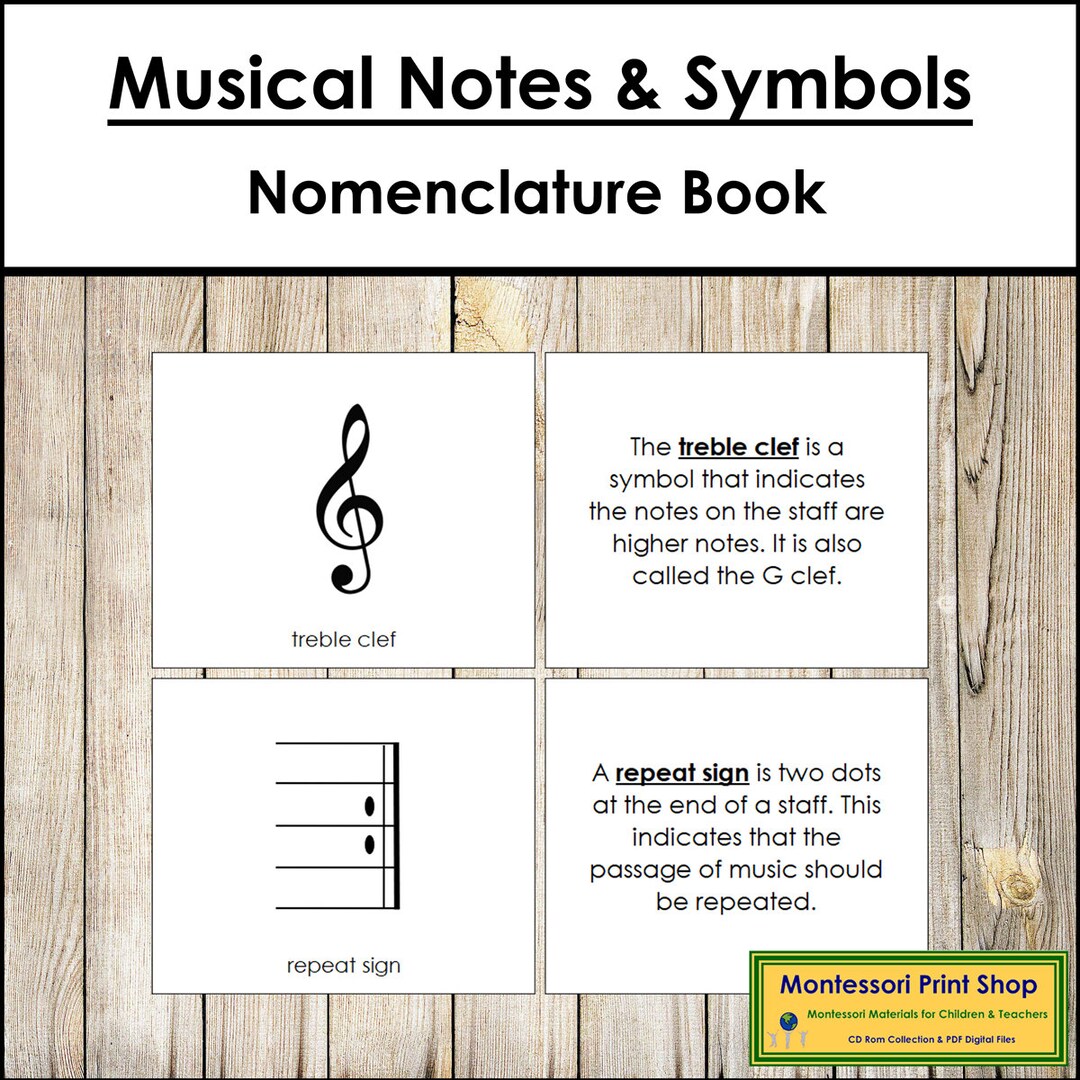 Musical Notes & Symbols Book - Music Nomenclature - Printable ...