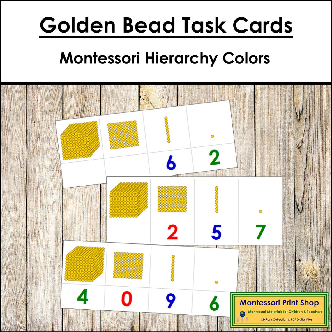 Montessori Golden Beads Task Cards - Primary Math (digital Download) - Etsy