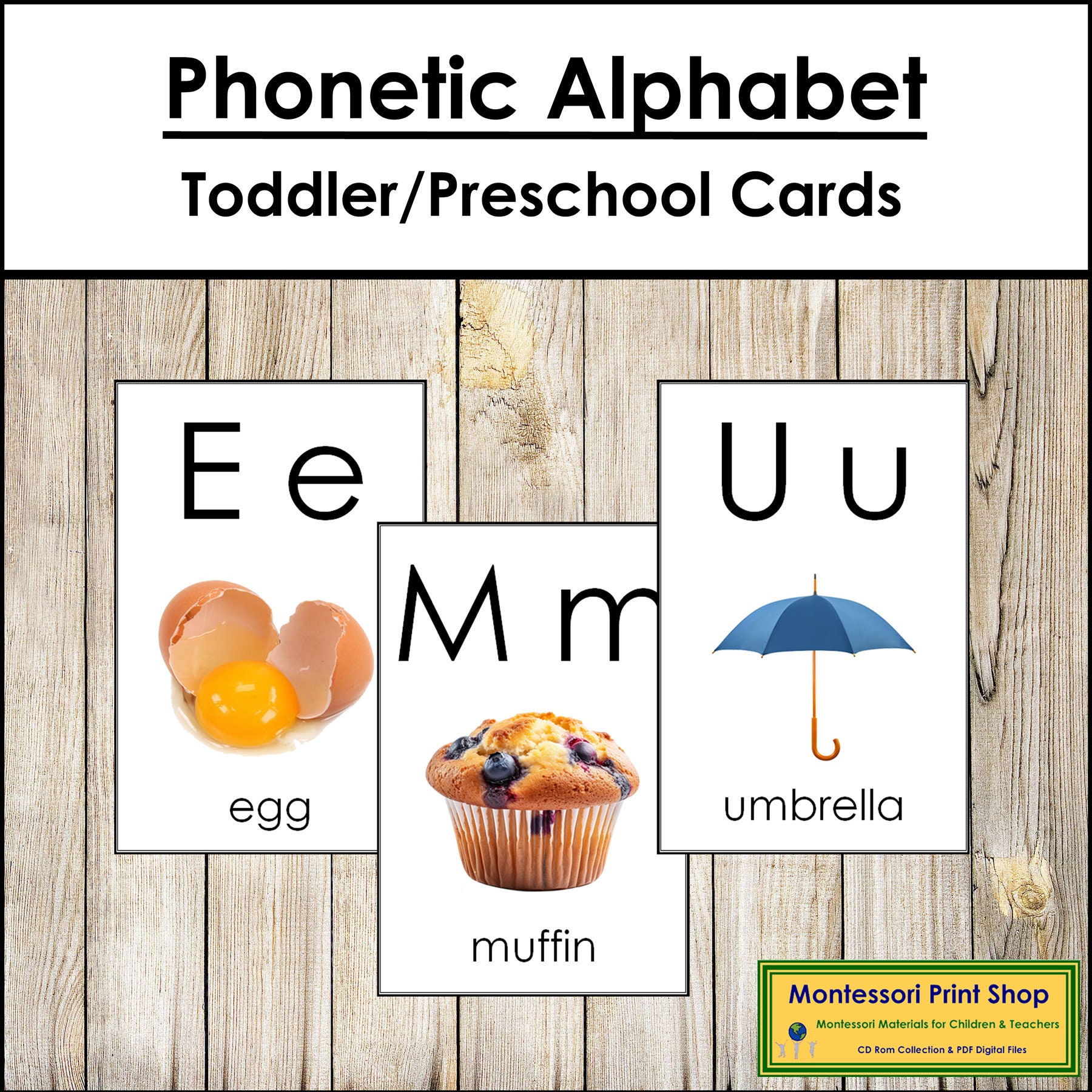 Phonetic Alphabet Cards - Printable Toddler Montessori Material ...