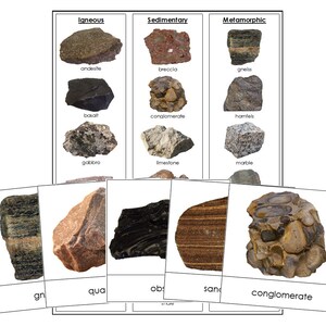 Types of Rocks Sorting Cards & Chart - Montessori Earth Science ...