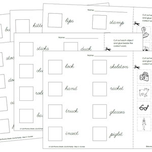 Phonetic Words Cut & Paste Step 2 (CURSIVE) - Montessori Language ...