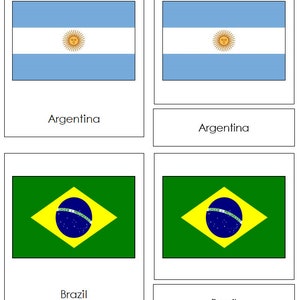 Flags of South America - Montessori Continent Cards - Geography ...
