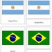 Flags of South America Montessori Continent Cards - Etsy