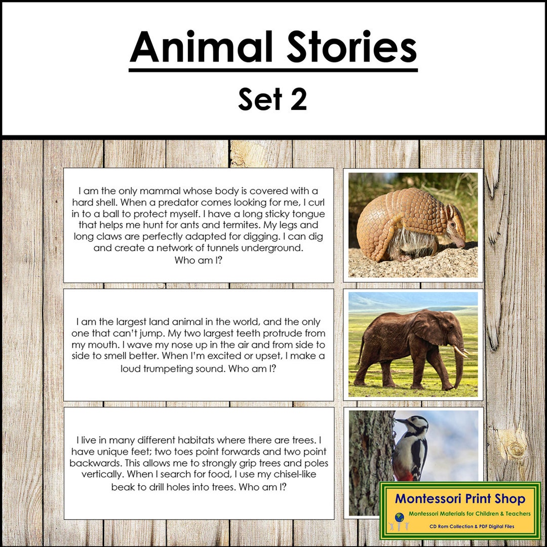 Animal Stories Set 2 - Zoology - Printable Montessori Cards - Digital ...