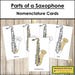 Parts of a Saxophone Nomenclature 3-part Cards & Blackline Master ...