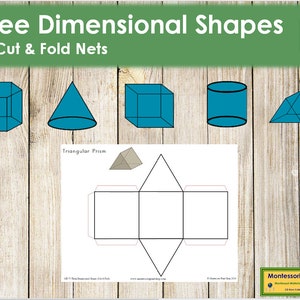 Three Dimensional Shapes Cut & Fold Nets Geometry - Etsy