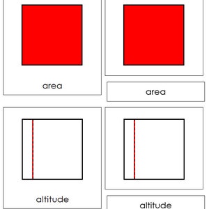 The Study of a Square Nomenclature 3-part Cards - Montessori Geometry ...