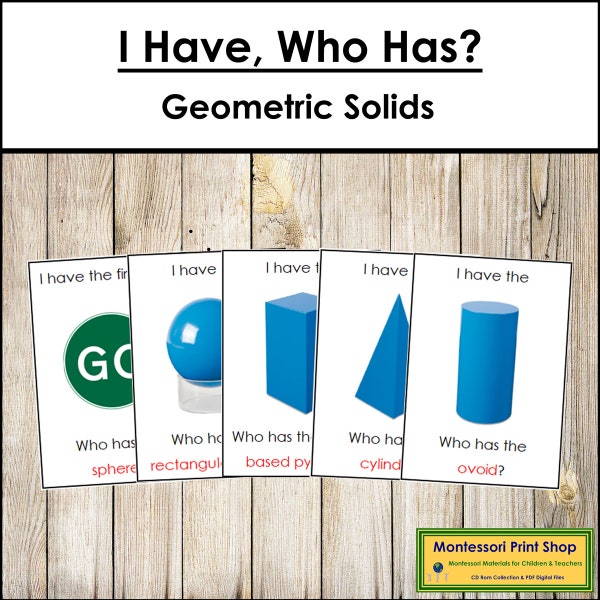 Three-dimensional Shapes Cut & Fold Nets - Montessori Geometry (digital ...