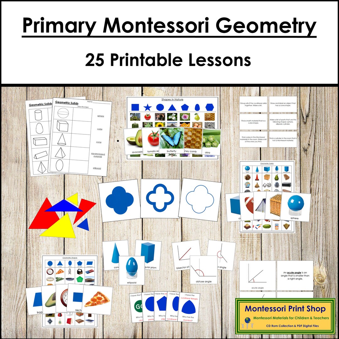 Primary Montessori Geometry Bundle - Math Activities (digital Download ...
