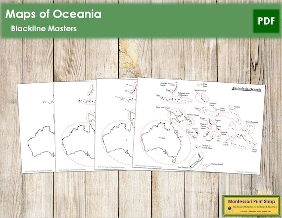 Oceania Map & Masters Montessori Geography Printable | Etsy