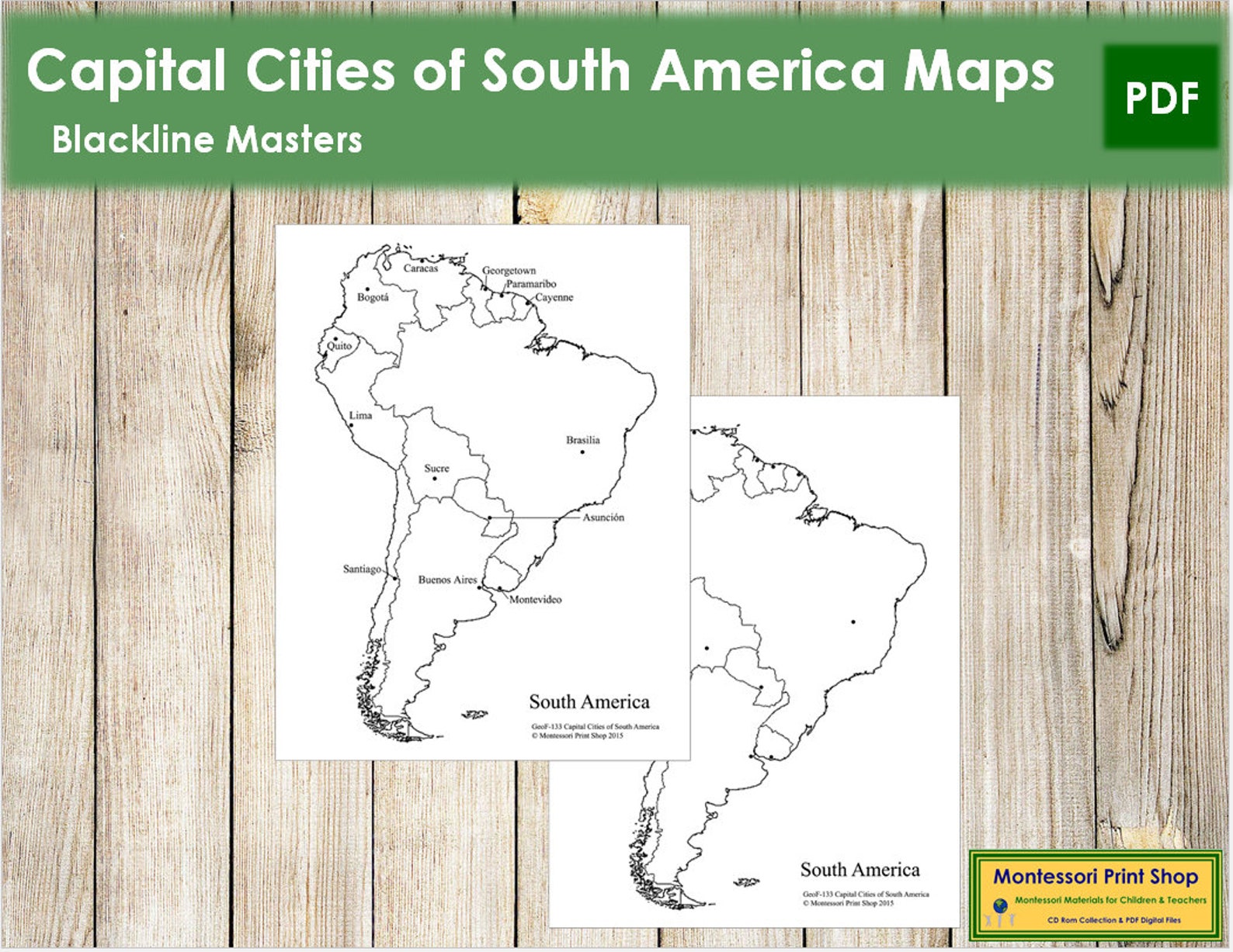 Capital Cities of South America Map & Master Montessori | Etsy