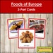 Foods of Europe color-coded Montessori Continent Cards Geography ...
