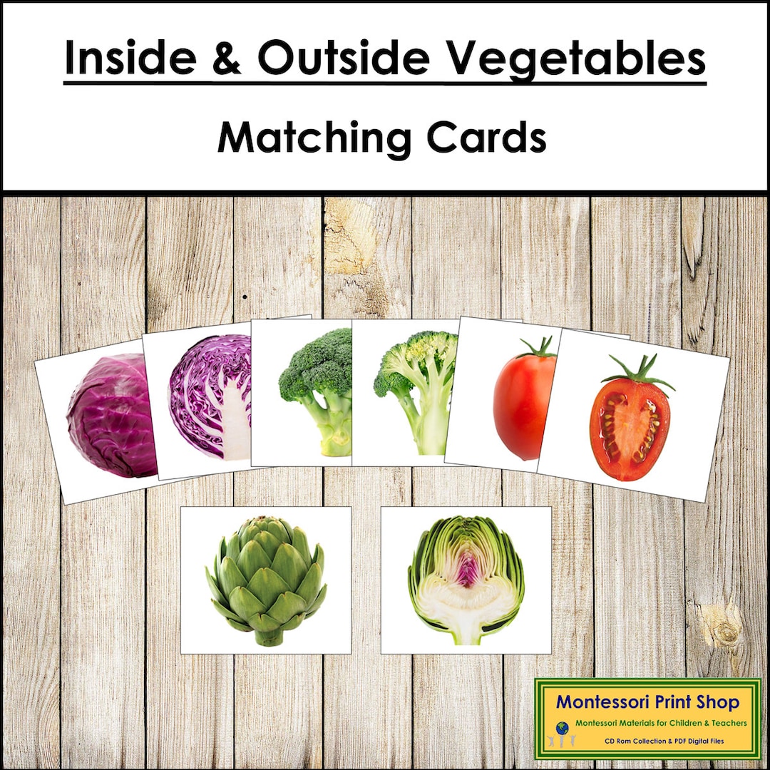 Vegetables: Inside & Outside Matching Cards - Preschool - Printable ...