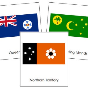 Flags of Australia - Montessori Continent Cards - Geography - Printable ...
