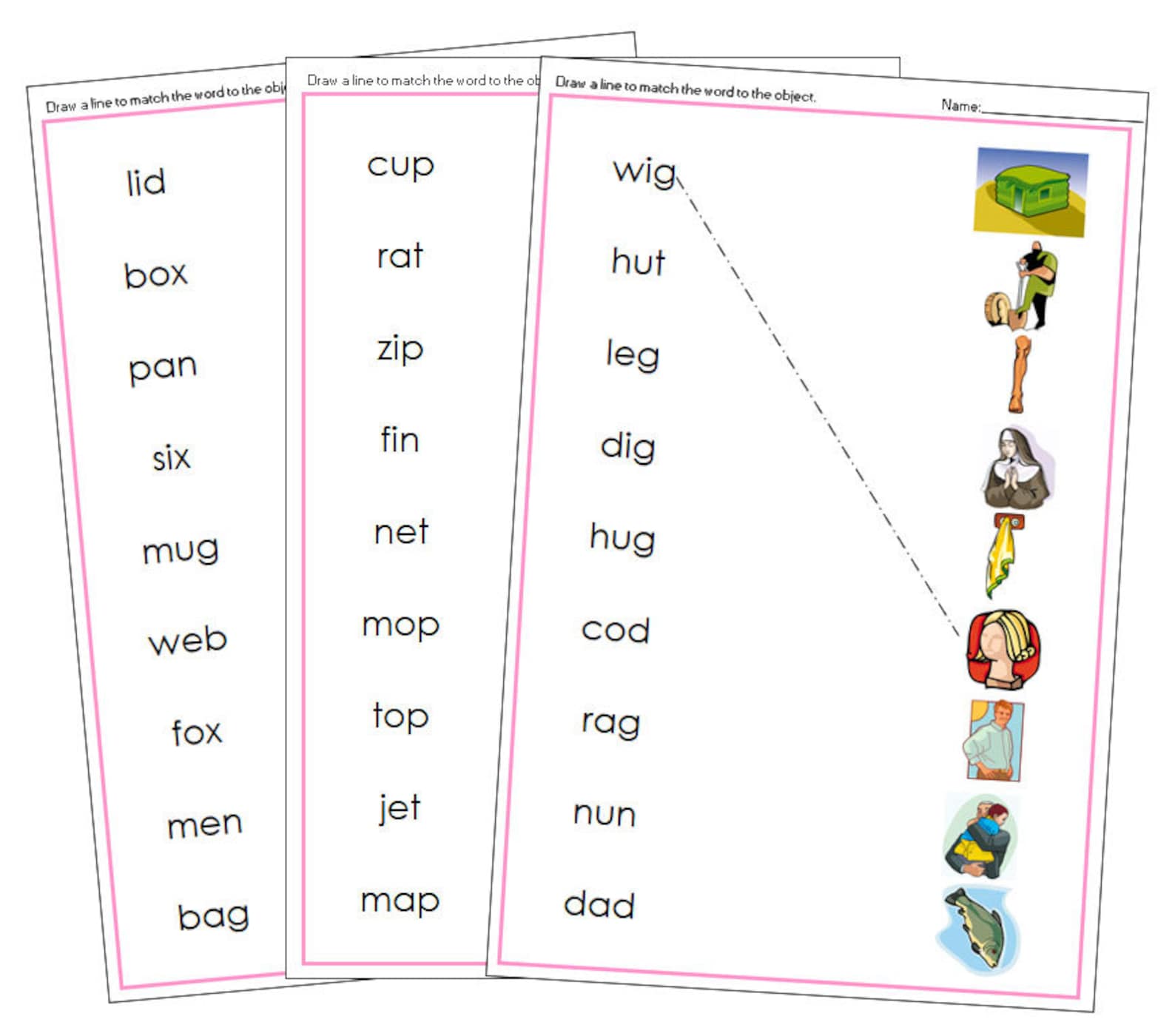 Montessori Pink Phonetic Language Series Bundle CLIPART | Etsy