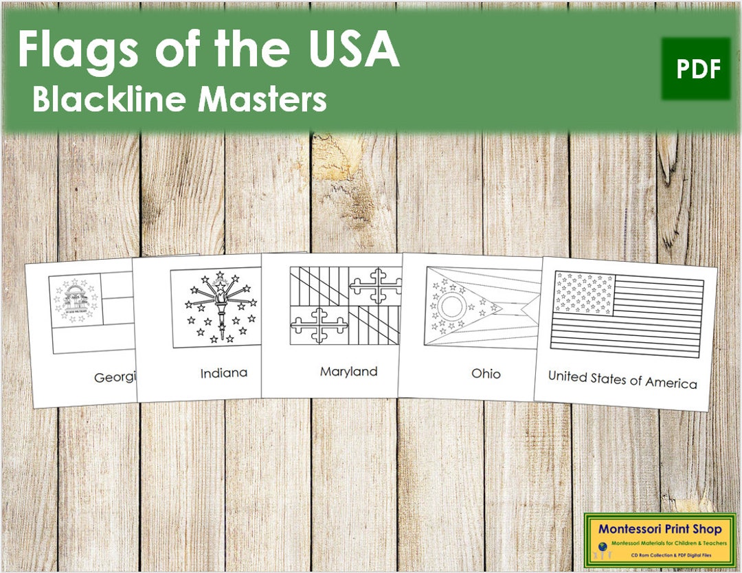 Flags of the United States of America Blackline Masters - Etsy
