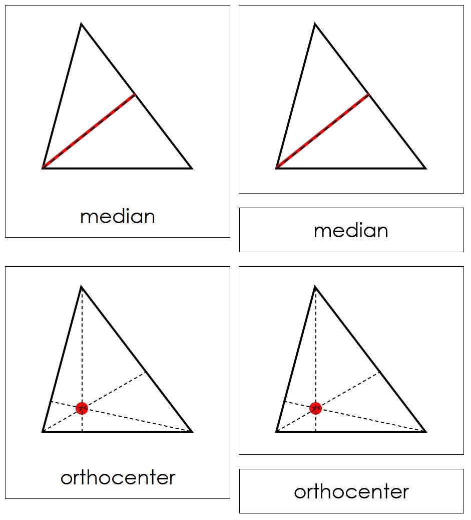 The Study of a Triangle Nomenclature 3-part Cards - Montessori Geometry ...