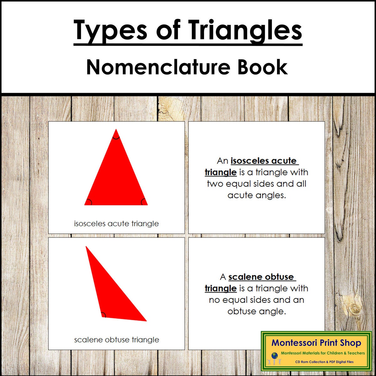 Types of Triangles Nomenclature Book - Montessori Geometry (digital ...