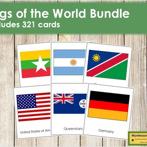 Flags of the World Bundle Geography Printable Montessori - Etsy
