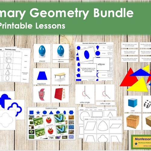 Montessori Constructive Triangles Bundle Geometry Math - Etsy