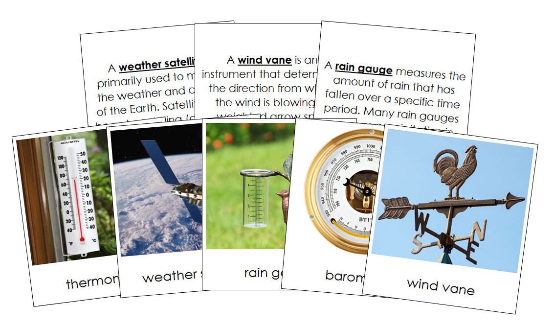 Types of Weather Instruments Science Printable Montessori - Etsy