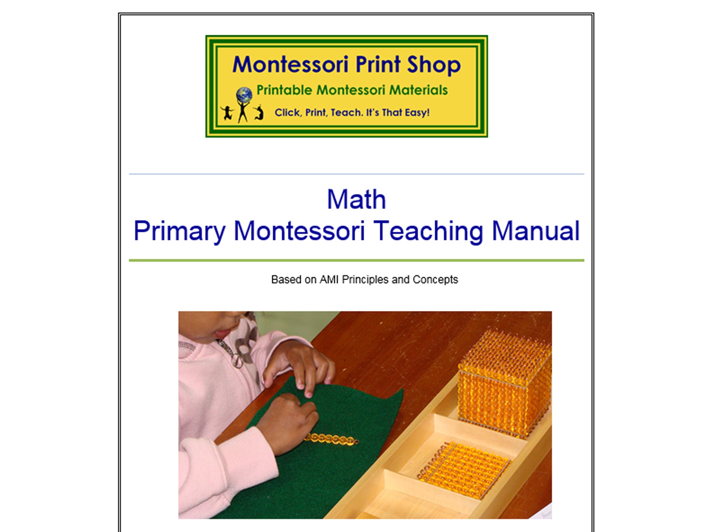 Primary Montessori Math Teaching Manual Printable Digital - Etsy