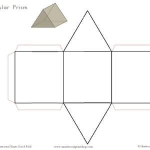 Three-dimensional Shapes Cut & Fold Nets - Montessori Geometry (digital ...