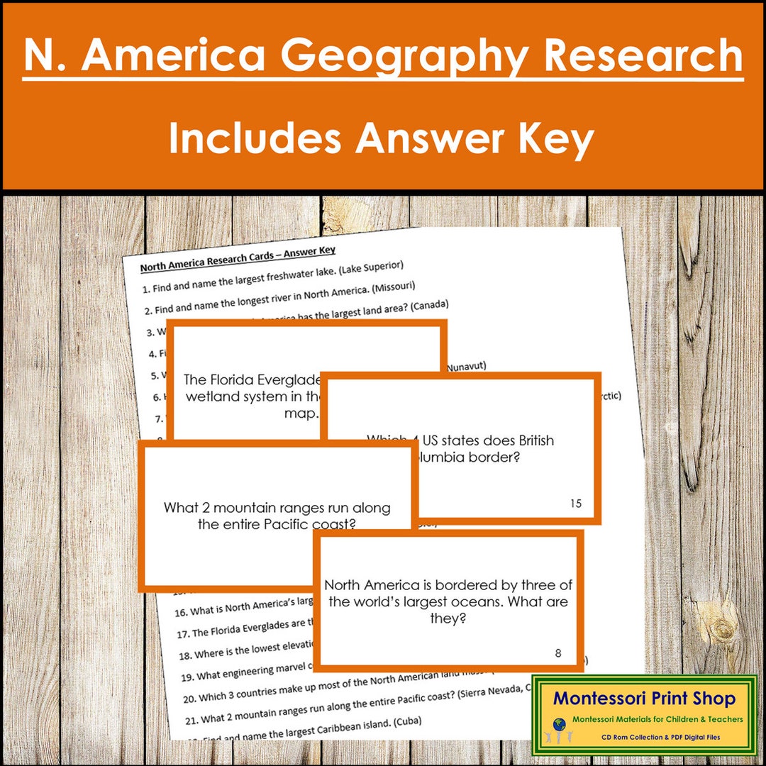 North America Geography Research Cards (color-coded) - Geography ...
