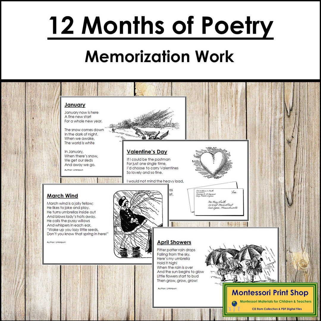 Twelve Months of Poetry [memorization and Copywork] - Montessori ...