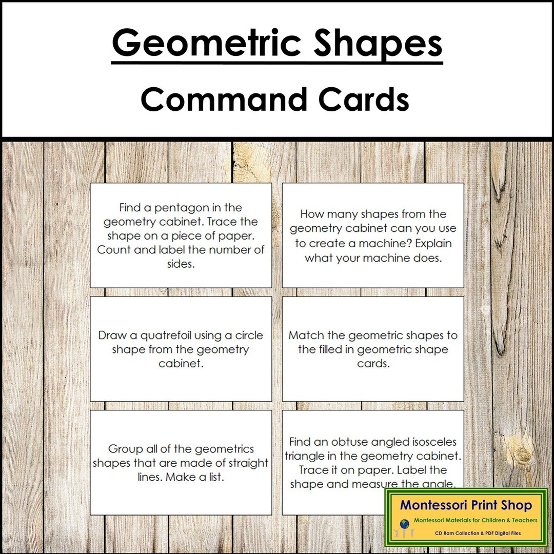 Geometric Shapes Command Cards (task Cards) - Primary Geometry ...