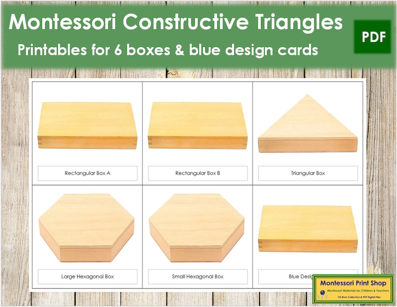 Montessori Constructive Triangles Bundle Geometry Math - Etsy