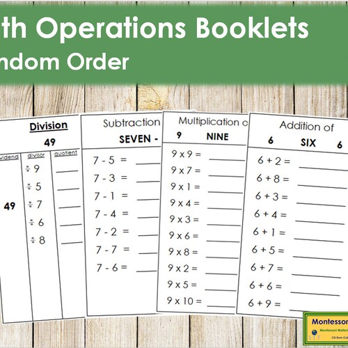 Math Operations Booklets sequential Order Primary Math - Etsy