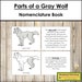 Parts of a Gray Wolf Nomenclature Book - Montessori Zoology - Printable ...