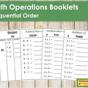 Math Operations Booklets sequential Order Primary Math - Etsy