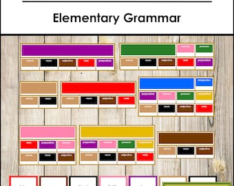 Grammar Symbols Montessori Language Function of Words 5-part - Etsy