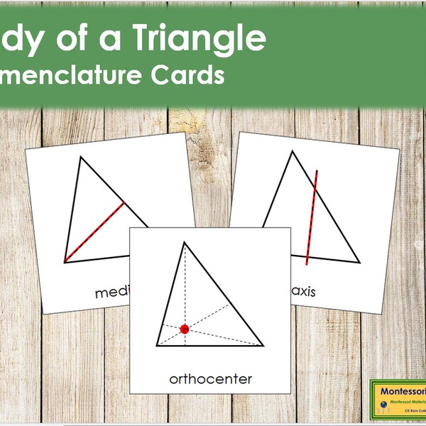 Montessori Triangle Part Cards - Etsy
